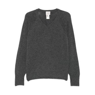 Alysi Femme, Pulls, Gris, Taille: 40 FR Pull Col en V en Cachemire
