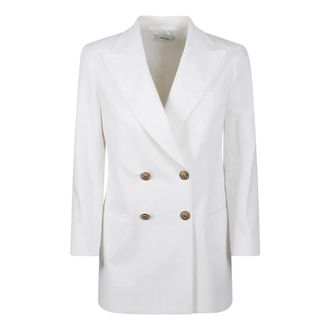 Saulina Milano Wei&szlig;e Baumwollmischungsjacke Made in Italy - - Jackets - Damen - Wei&szlig; - S