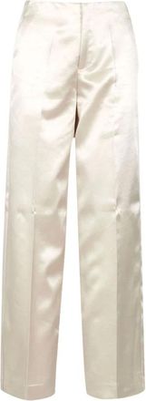 Philosophy di Lorenzo Serafini Femme, Pantalons, Beige, Taille: 36 FR Pantalon Large Brillant Duchesse