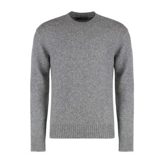 Dolce & Gabbana Fein gestrickter Rundhalspullover - - Knitwear - Herren - Grau - M