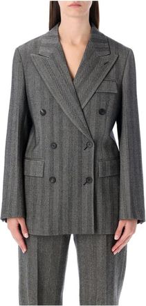 Ferragamo Femme, Vestes, Noir, Taille: 34 FR Jacket Herringbone