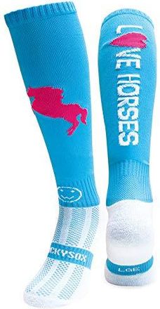 Wackysox Chaussettes de sport &eacute;questres Love Horses, chaussettes d&eacute;quitation pour homme et femme, chaussettes longues rembourr&eacute;es thermiques pour &eacute;quitation, c
