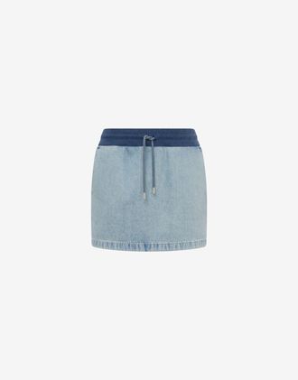 Moschino Minijupe en denim de coton - Bleu