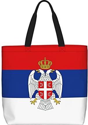 Generic Sac De Courses Drapeau De La Republika Srpska Sac Biblioth&egrave;que R&eacute;utilisable De Grande Capacit&eacute; Sacs En Toile &Eacute;paule, Pour Burea, Femmes, Tous Les Jour