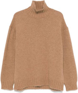 Jil Sander Pullover mit Stehkragen - Braun