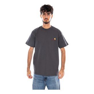 Carhartt Work in Progress S/S American Script T-Shirt - - Tops - Herren - Grau - XL