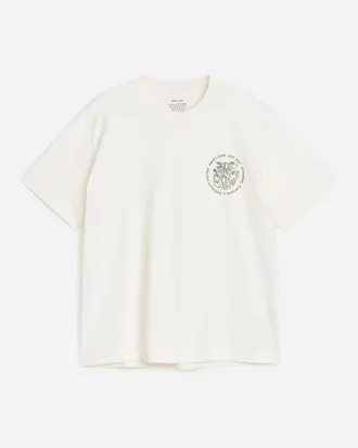 Arket CAF&Eacute; T-Shirt Mit Print -Wei&szlig;