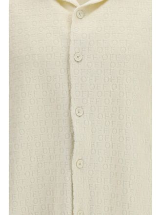 Off-white Mens Bowling Shirt Terry Cream Polyamide
