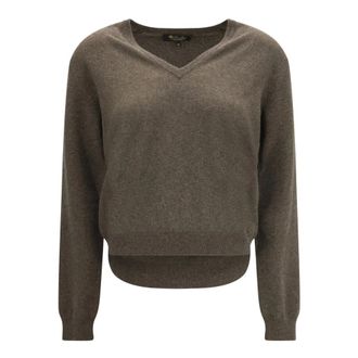 Loro Piana Pull Col V Classique - Femme - Pulls - Brun - Taille: 36 FR