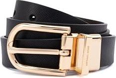 Michael Kors 1 inch Reversible to Saffiano Leather Belt Ceinture, Noir/Bleu Marine, M Femme