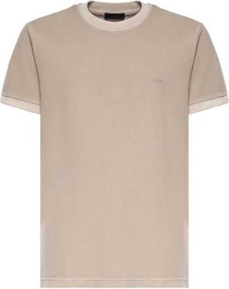 Fay Homme, Tops, Brun, Taille: 2XL T-Shirt Piquet C&ocirc;tel&eacute;