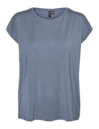 Vero Moda Damen Vmava Plain Ss Top Gajrs Noos T-Shirt, China Blue, XS