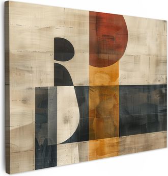 MuchoWow © Bilder 80x60 cm Wohnzimmer Deko Moderne Wandbild Kunstdruck auf Leinwand Bild Schlafzimmer über Bett Room Decor Geschenke Modern - Kunst - Beige - I