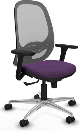 Piqueras y Crespo Studiostuhl mit 3D-Armen, h&ouml;henverstellbare Lendenwirbelst&uuml;tze, ausgestattet mit 3 Positionen und Schneidschaum, Grau/Violett