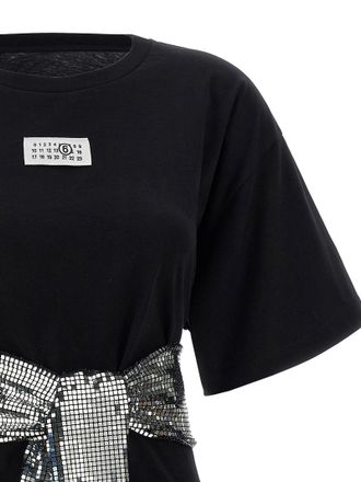 Maison Margiela Cotton with Sequin Belt Detail T-Shirt - Black