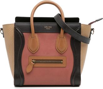 Celine Hobo Bags - Nano Tricolor Leather Luggage Tote - Gr. unisize - in Gold - f&uuml;r Damen