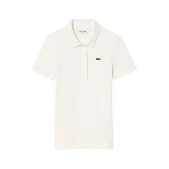 Lacoste Geripptes Kragen Poloshirt - - Tops - Damen - Wei&szlig; - M