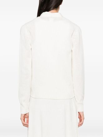Fabiana Filippi Ribbed Wool and Cashmere Cardigan - Beige