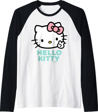 Hello Kitty Peace Love XOXO S&uuml;&szlig;e Freundschaftspose, klassisch Raglan