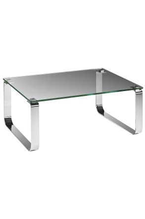 Novel Couchtisch, Klar, Chrom, Metall, Glas, rechteckig, Kufe, 70x40x110 cm, Wohnzimmer, Wohnzimmertische, Couchtische, Couchtische Glas