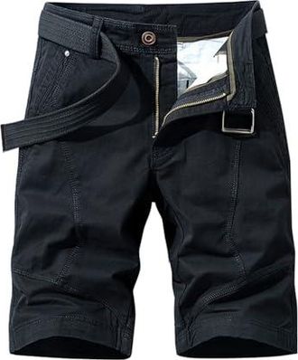 Generic Pantalon cargo d&eacute;t&eacute; d&eacute;contract&eacute; pour homme, grande taille, couleur unie, 2026, Noir, 33W
