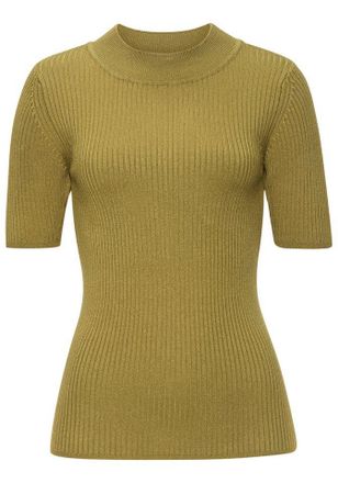 Lascana Kurzarmpullover mit Rippstruktur, figurbetonter Strickpullover, Basic