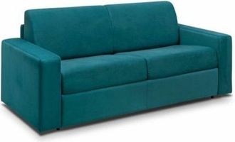 Inside75 Inside75 - Canap&eacute; convertible express midnight amore 140cm matelas 16cm velours bleu paon
