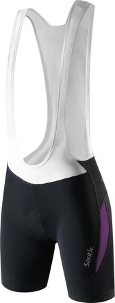 Santic Fahrradhose Damen mit Tr&auml;ger Fahrrad Tr&auml;gerhose Gepolstert Radhose mit Tr&auml;ger mit Taschen violett EU XXL