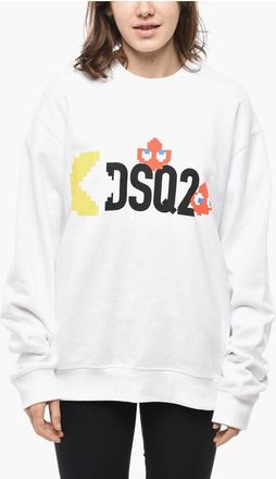 Dsquared2 Crew Neck PACMAN Brushed Cotton Sweatshirt size L