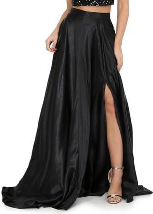 La Modeuse Jupe longue taille haute effet satiné