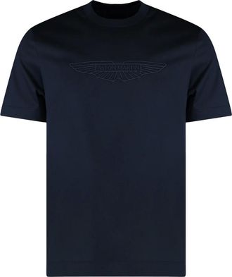 HUGO BOSS Homme, Tops, Bleu, Taille: XL T-shirt en coton merceris&eacute; avec d&eacute;tail aile