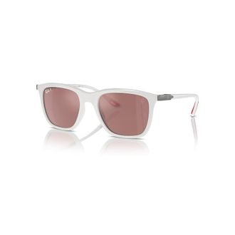 Ray-Ban Scuderia Ferrari Leclerc Special Edition 2024 Sonnenbrillen Wei&szlig; Fassung Silber Glas Polarisiert 54-20