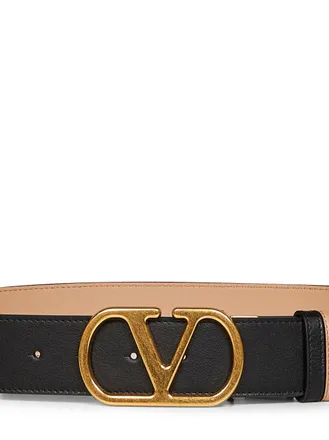 Valentino Garavani Reversible Leather Belt - Black