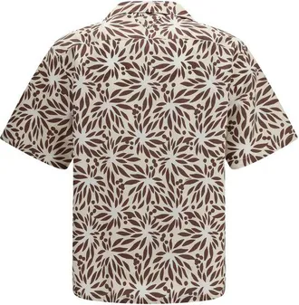 Prada Floral Print Cotton Shirt - Brown