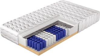 Mirjan24 Taschenfederkern Matratze Hela Komfort mit integriertem Lattenrost, Härte H4, Einseitig 7-Zonen Matratze, Höhe: 22 cm, Polyurethan Schaumstoff (140x20