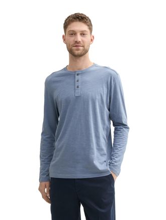 Tom Tailor Herren Henley Langarmshirt,10441 - Gravel Grey, XXL