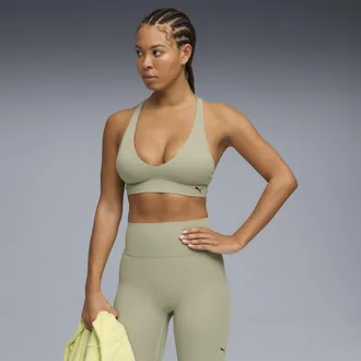 Puma SHAPELUXE Tief ausgeschnittener BH, Kleidung, Gr&uuml;n, XL