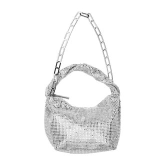 Stine Goya Silberne Mini Hobo Tasche mit Gedrehtem Griff - - Bags - Damen - Grau - ONE SIZE