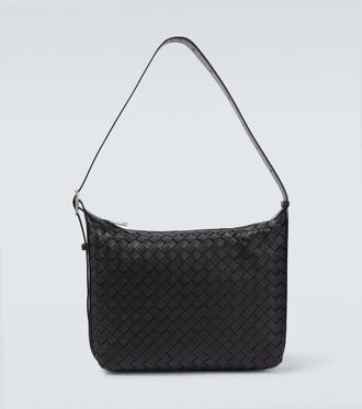 Bottega Veneta Sac port&eacute; &eacute;paule Traveler Intreccio Small en cuir