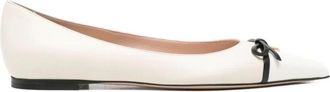 Valentino Garavani Ivory Leder Ballett Flats - - Shoes - Damen - Beige - 38 EU