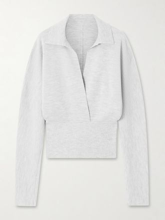 Lanvin Pull Convertible En Laine M&eacute;lang&eacute;e - Gris