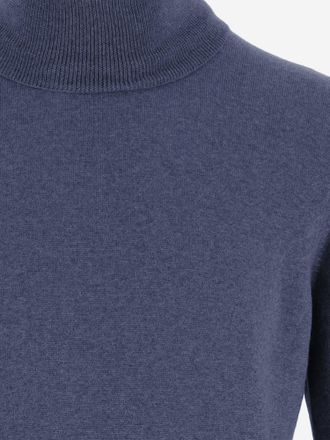 Tagliatore Mens Wool Turtleneck Sweater Blue