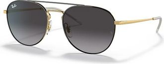 Ray-Ban Rb3589 Sonnenbrillen Schwarz Auf Gold Fassung Grau Glas 55-18