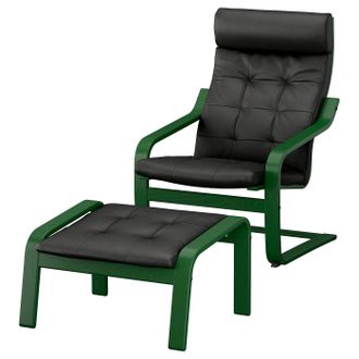 IKEA PO&Auml;NG Sessel und Hocker