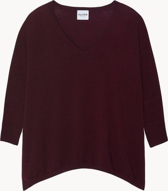 Kujten Pull cachemire femme col V oversize - Pull Minie