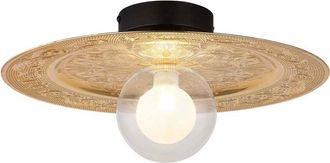 Globo Lighting Esszimmerleuchte Deckenlampe Deckenleuchte Glas goldfarben Wohnzimmerlampe opal