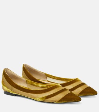 Jimmy Choo London Ballerines Love en velours
