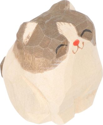 Milisten Holzkatzenfigur Handgeschnitzt Dekorative Holzskulptur Katze Kleine Holzdeko f&uuml;r Zuhause B&uuml;ro oder Auto Liebevoll Gestaltetes Katzenornament Geschenk 