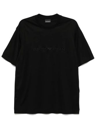 Emporio Armani t-shirt à logo brodé - Noir