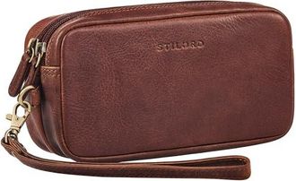 STILORD Tiber Moderne Sac à Poignet Homme Cuir avec Double Compartiment - Pochette pour Hommes compatible Smartphone 6,5 Pouces Sacoche idéal pour Voyages et 